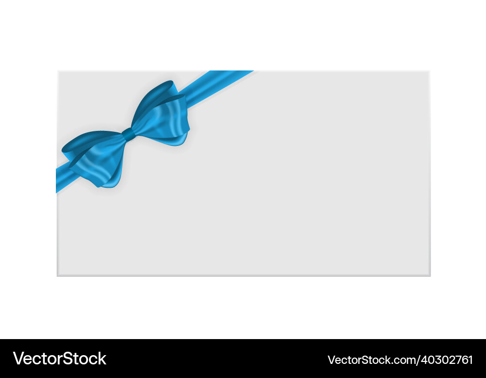 Gift card template with bow and ribbon Royalty Free Vector