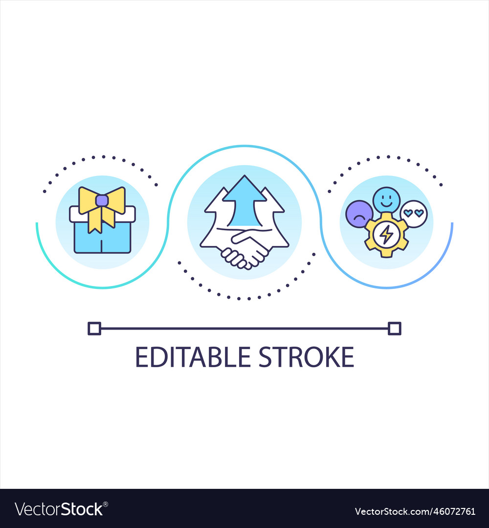 Improve customer loyalty loop concept icon Vector Image