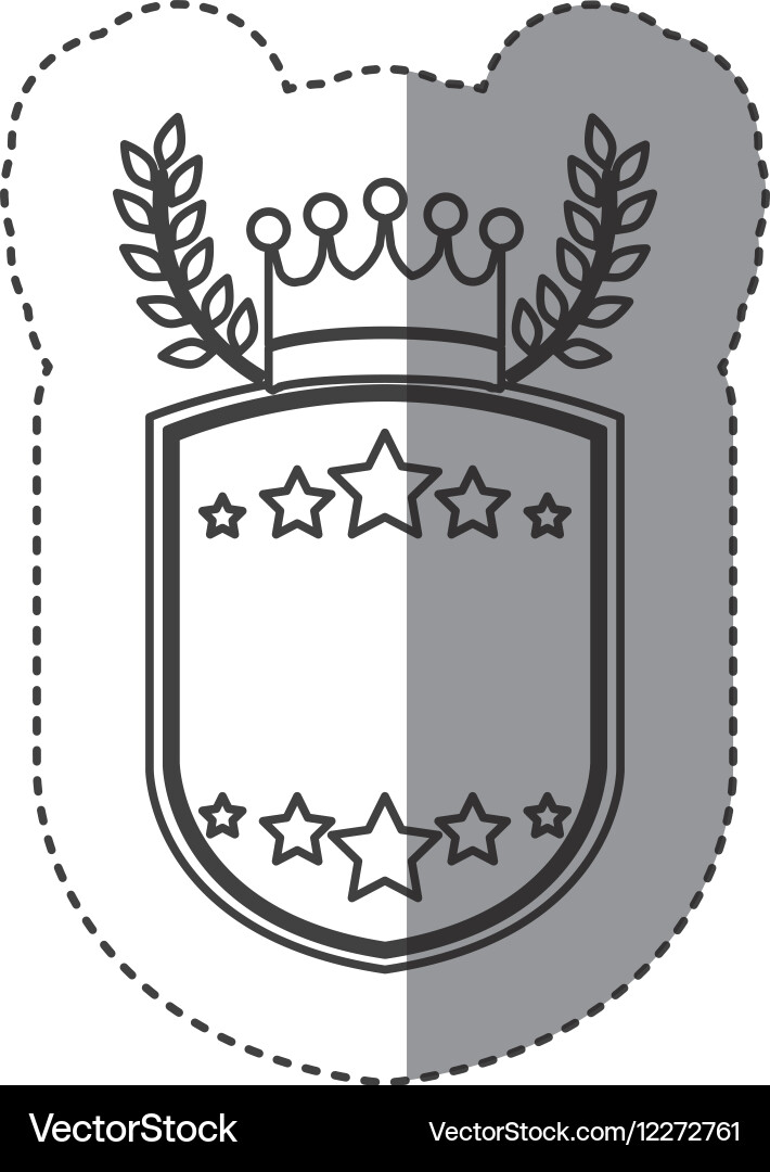 Isolated label with star and wreath design Vector Image
