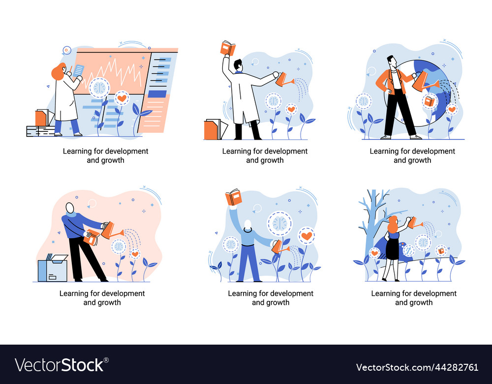 Learning for development and growth self-learning Vector Image