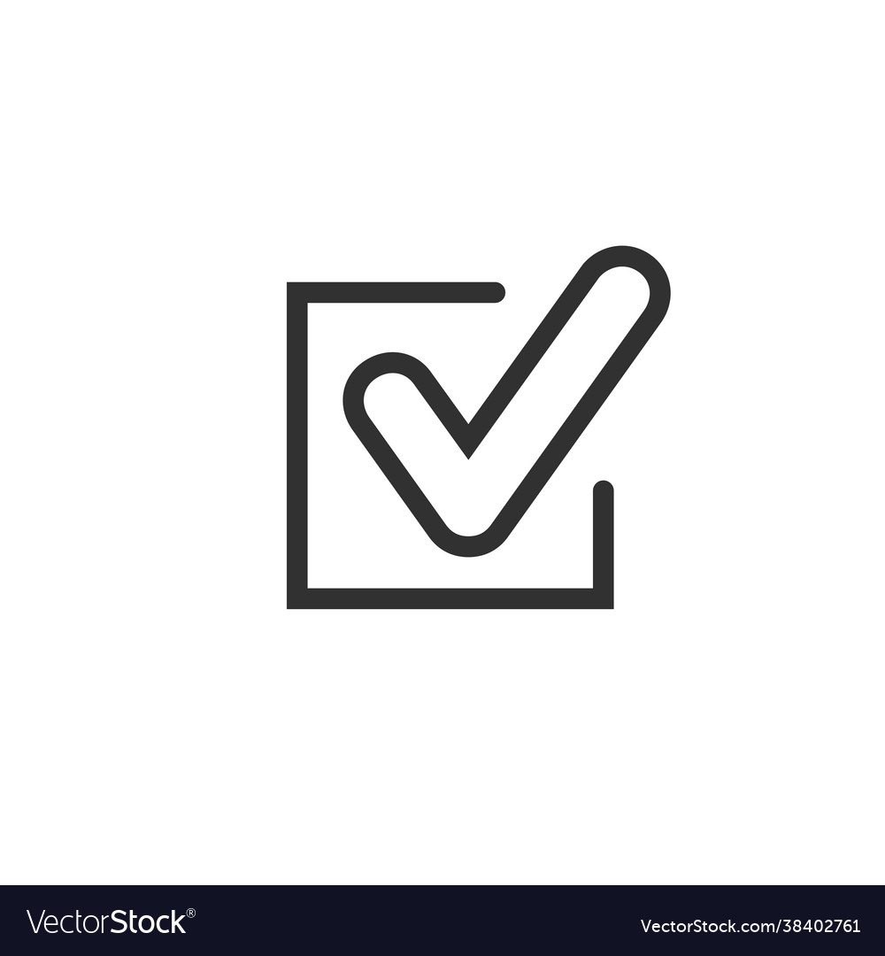 Linear check icon approved symbol ok Royalty Free Vector