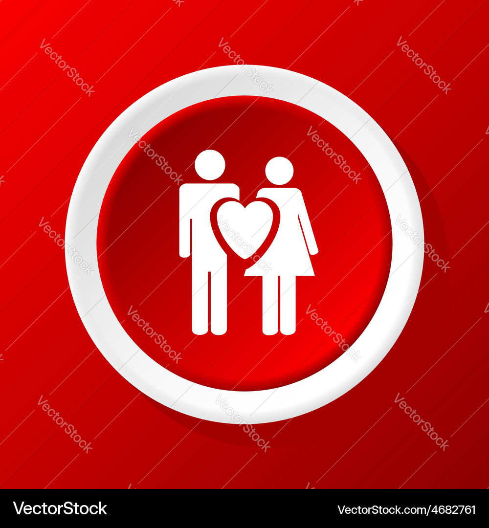 Love couple icon on red Royalty Free Vector Image