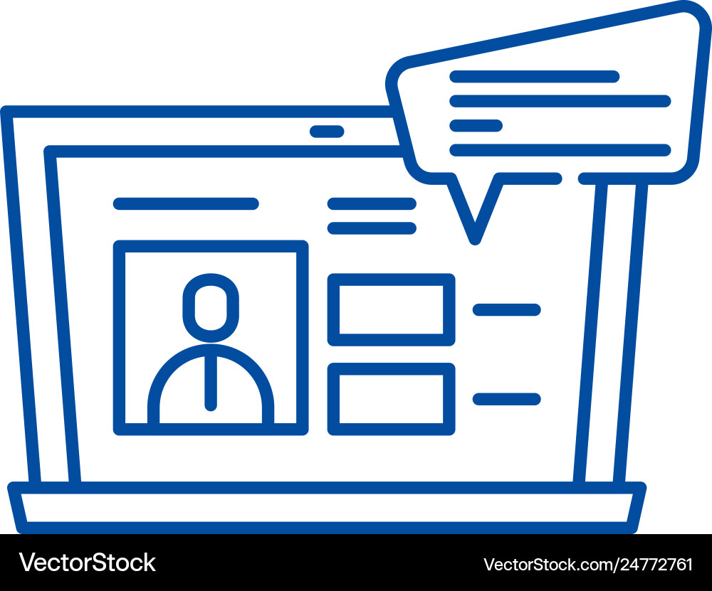 Online video conference line icon concept Vector Image