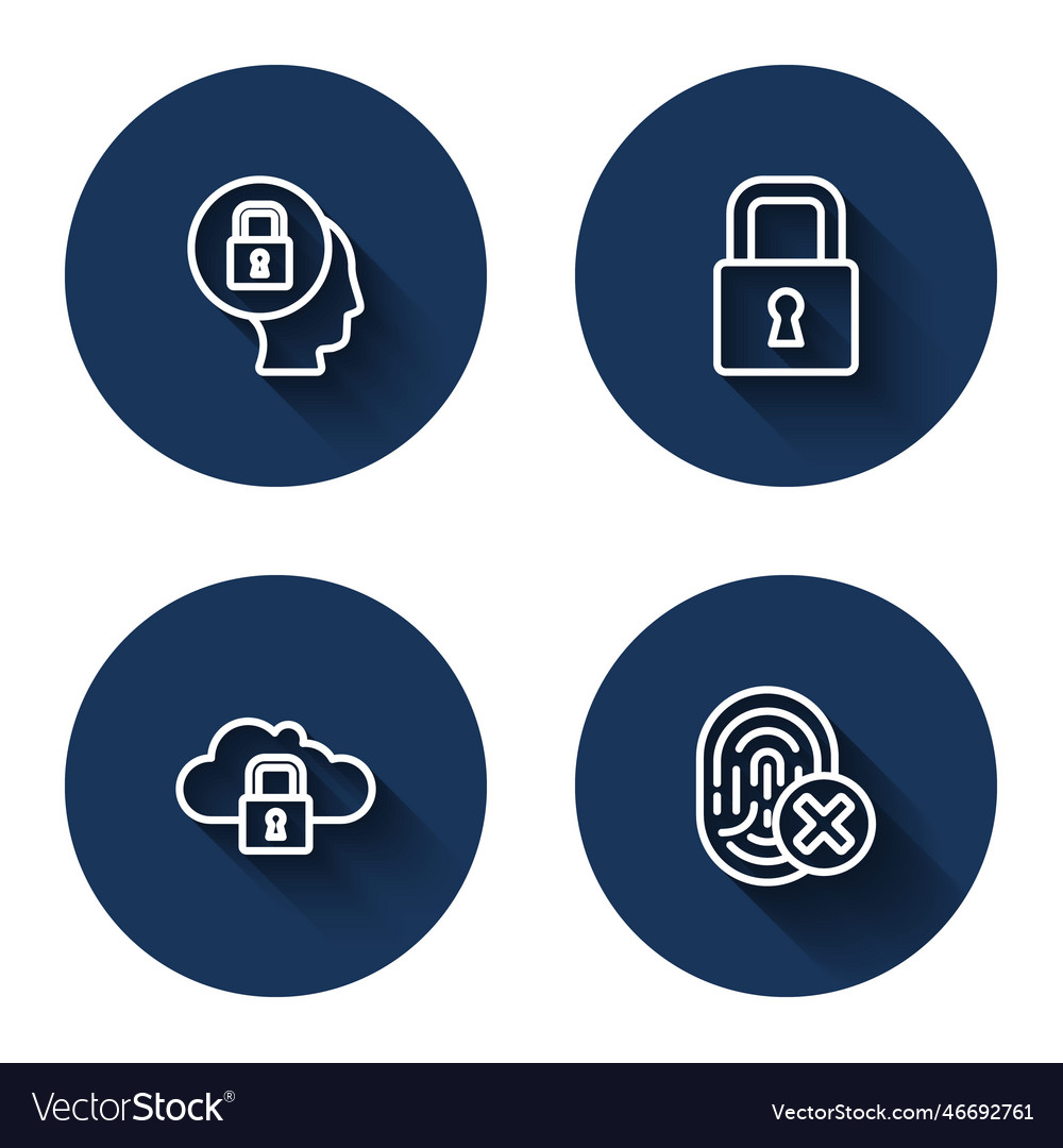 Set line lock cloud computing lock and cancelled Vector Image Set line lock cloud computing lock and cancelled Vector Image