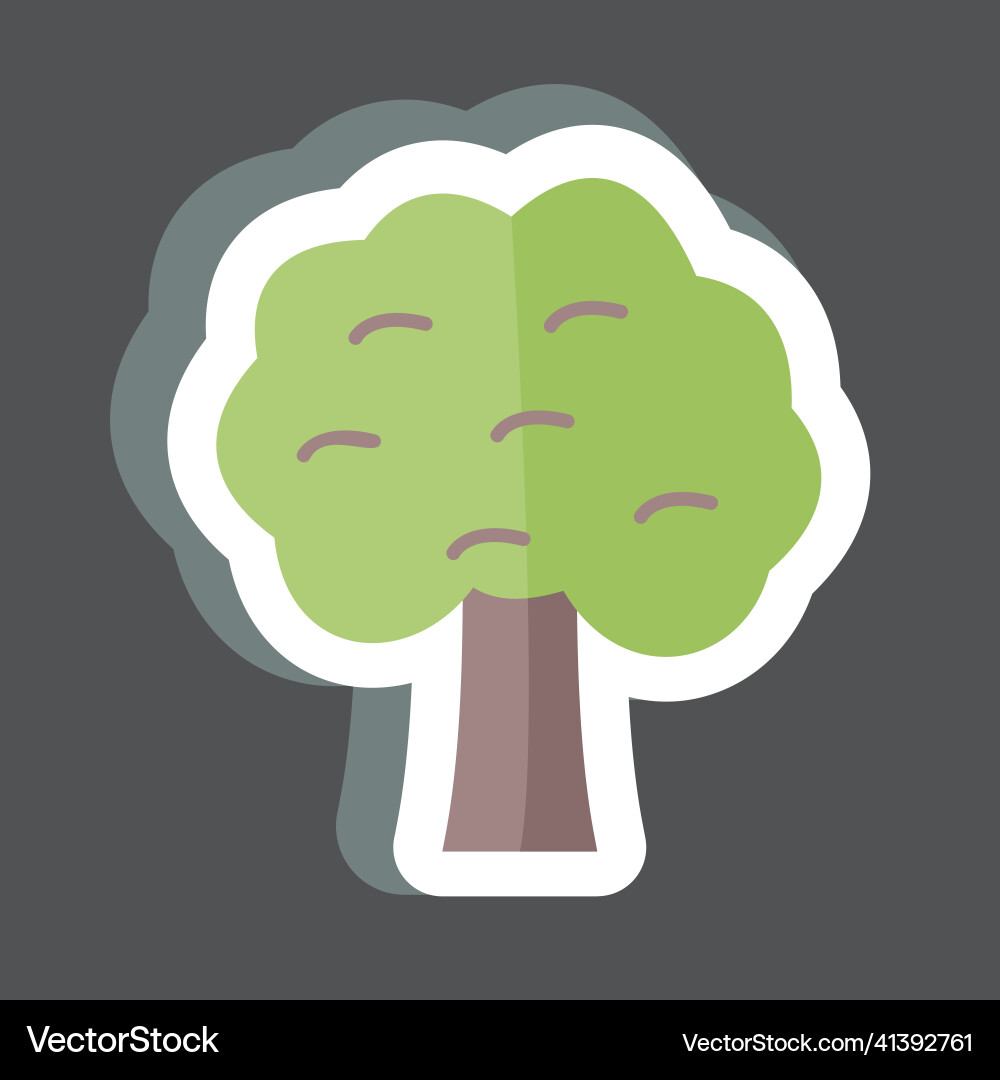 Tree sticker in trendy isolated on black Vector Image