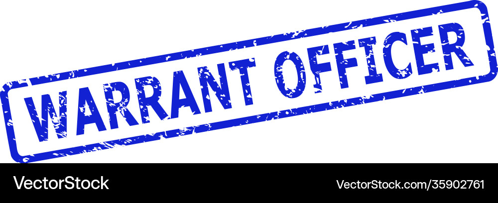 Warrant officer stamp with scratched style Vector Image