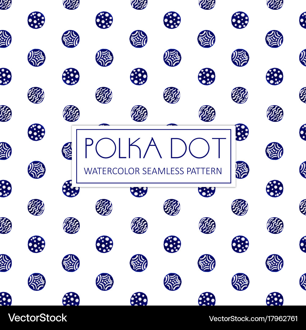Watercolor polka dot background Royalty Free Vector Image