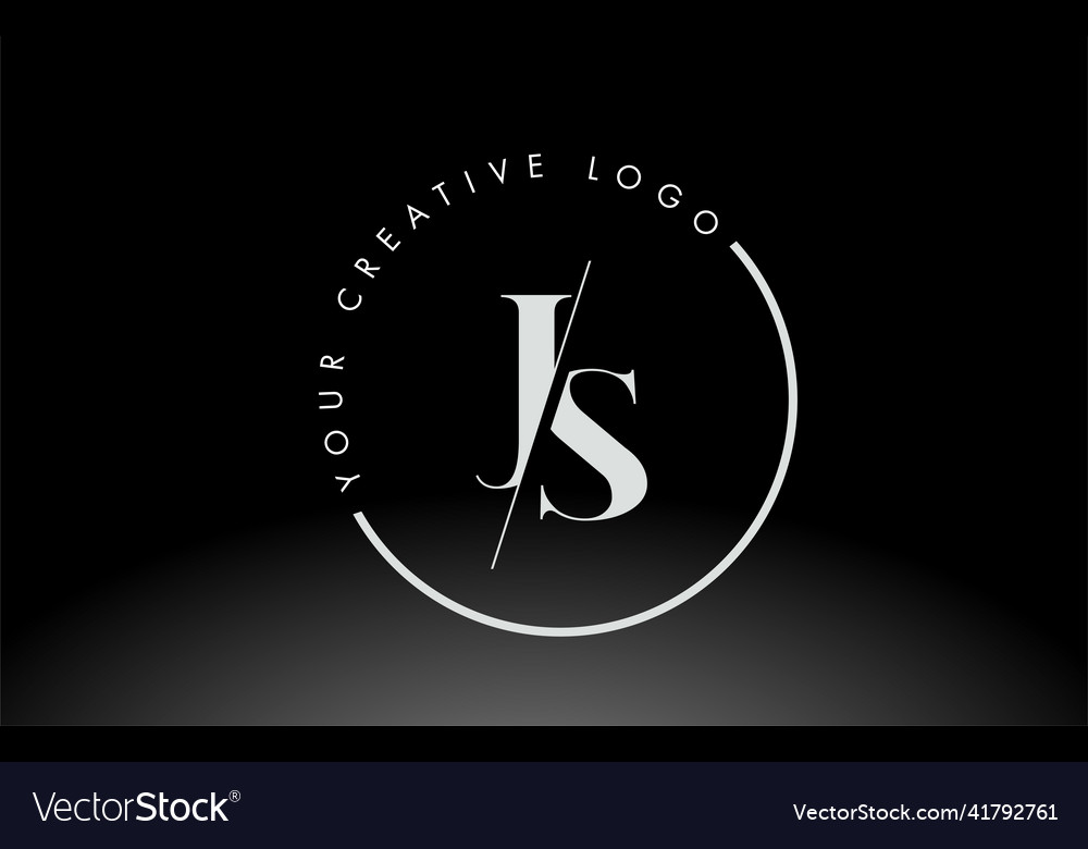 White js serif letter logo design with creative Vector Image