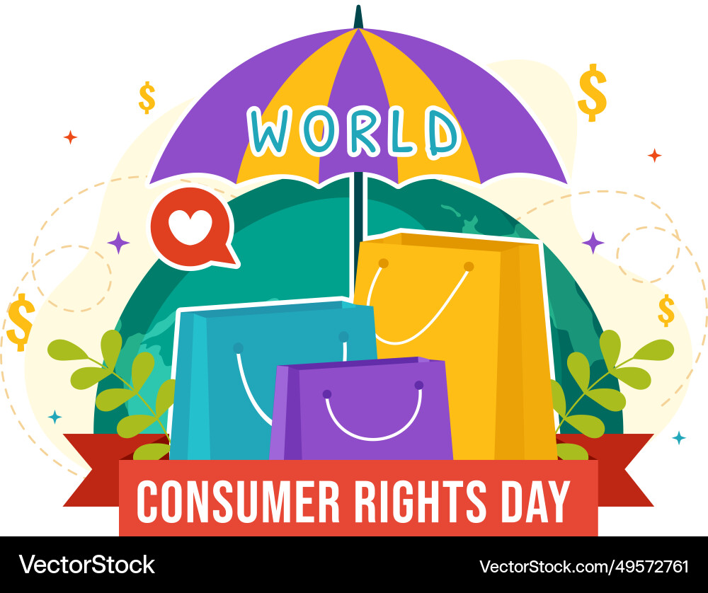 World consumer rights day on 15 march Royalty Free Vector