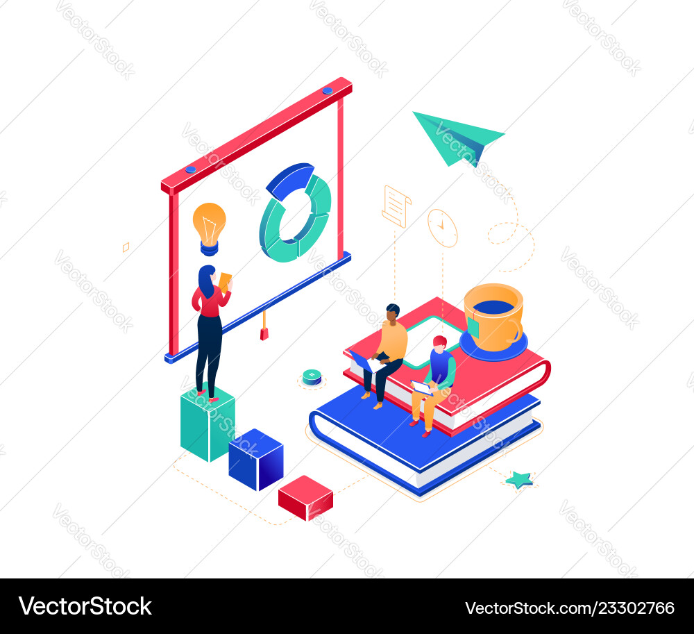 Business coaching - modern colorful isometric Vector Image