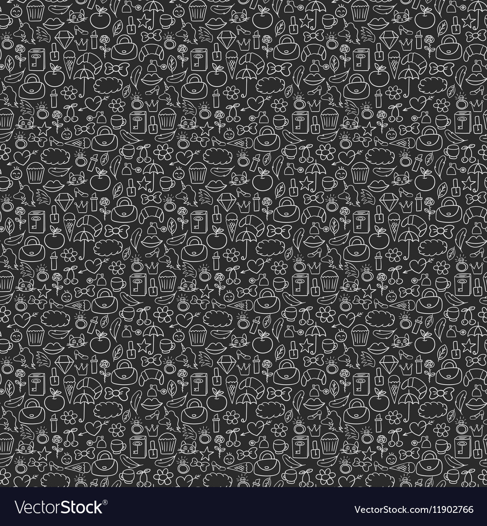 Doodles seamless pattern set Royalty Free Vector Image