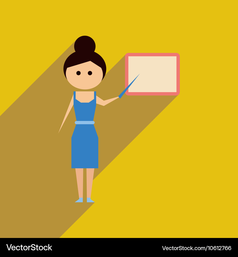 Flat web icon with long shadow woman teacher Vector Image