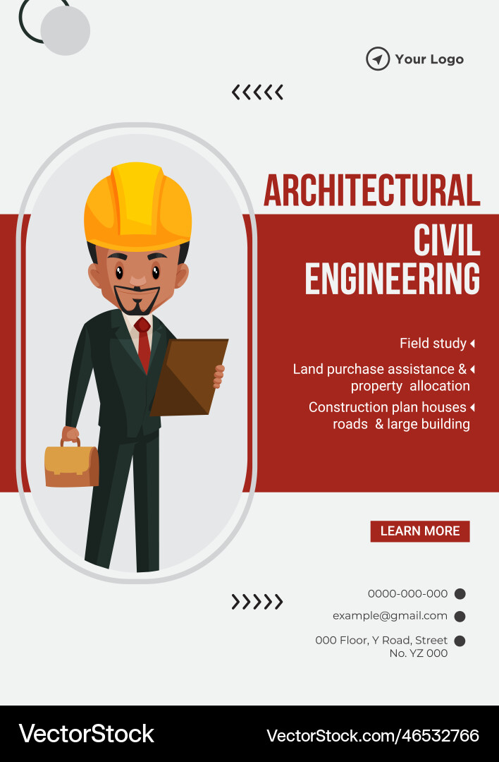 Flyer design of architectural civil engineering Vector Image