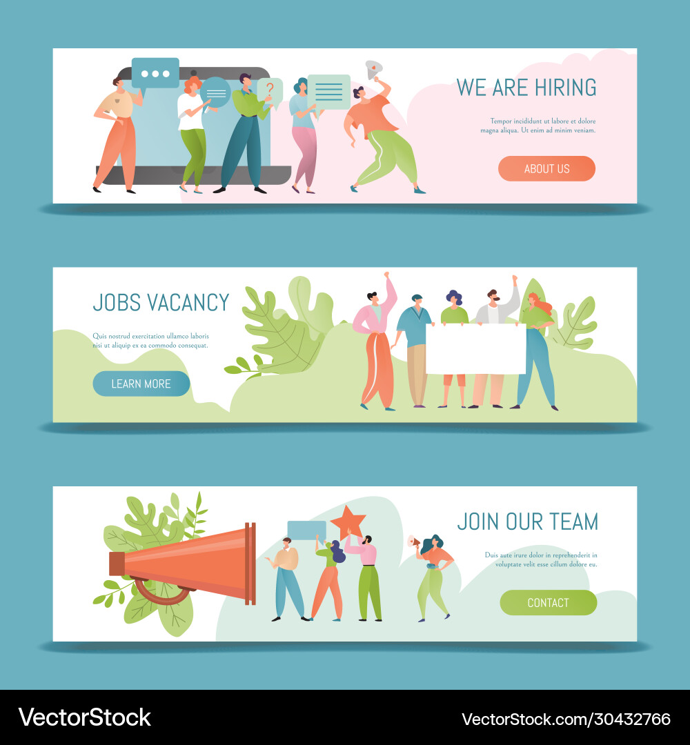 Hiring job vacancy banner Royalty Free Vector Image