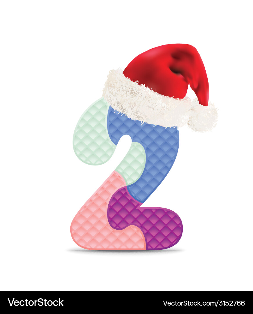 Number 2 written with alphabet puzzle Royalty Free Vector