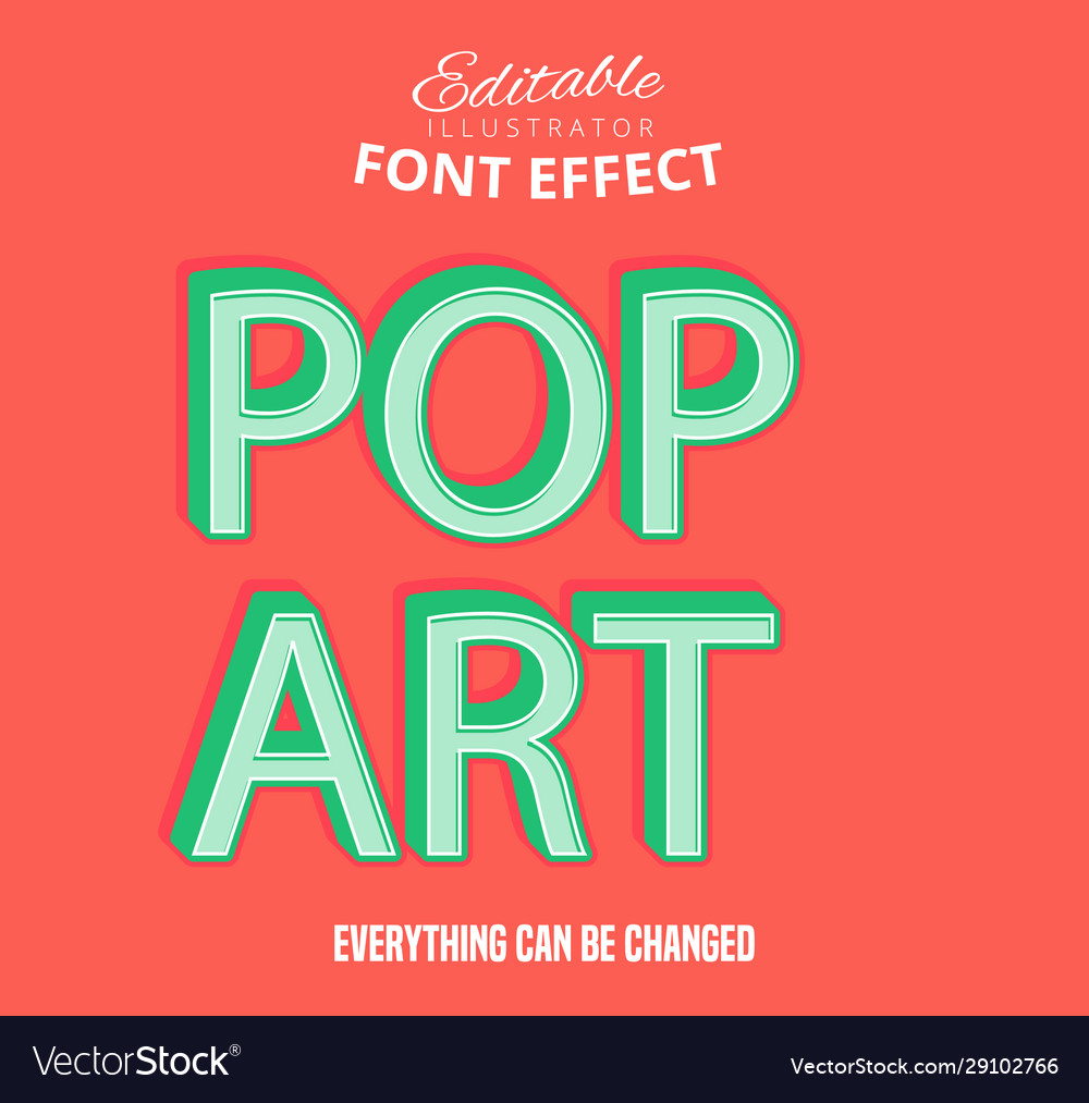 Pop art text editable text style Royalty Free Vector Image