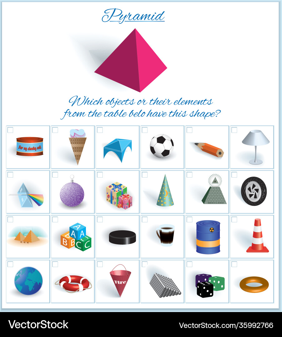 Pyramid volumetric geometrical figure Royalty Free Vector