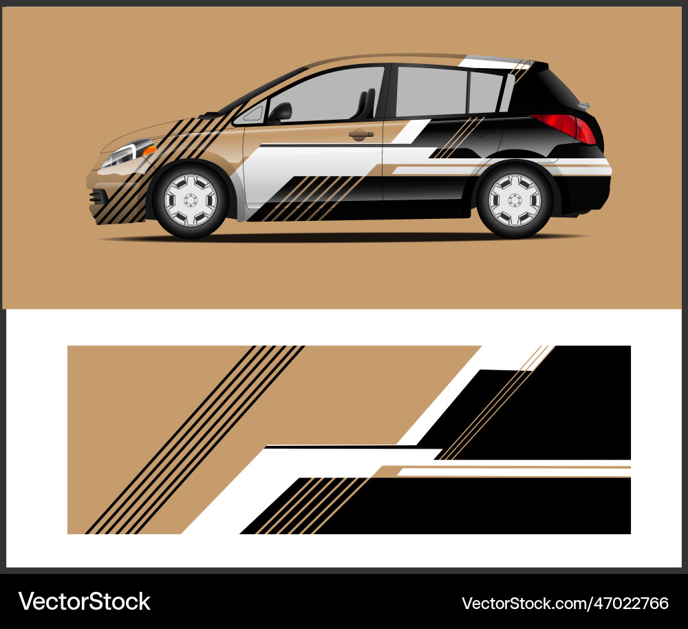 Racing car wrap abstract stripe shapes Royalty Free Vector