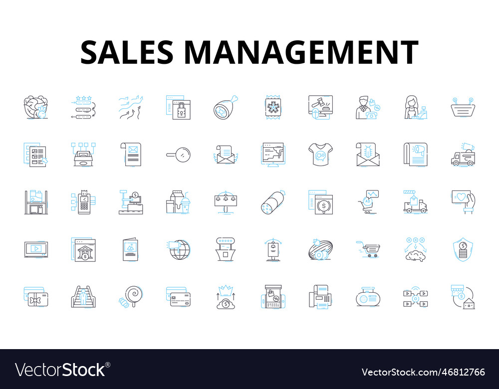 Sales Management Linear Icons Set Prospecting Vector Image