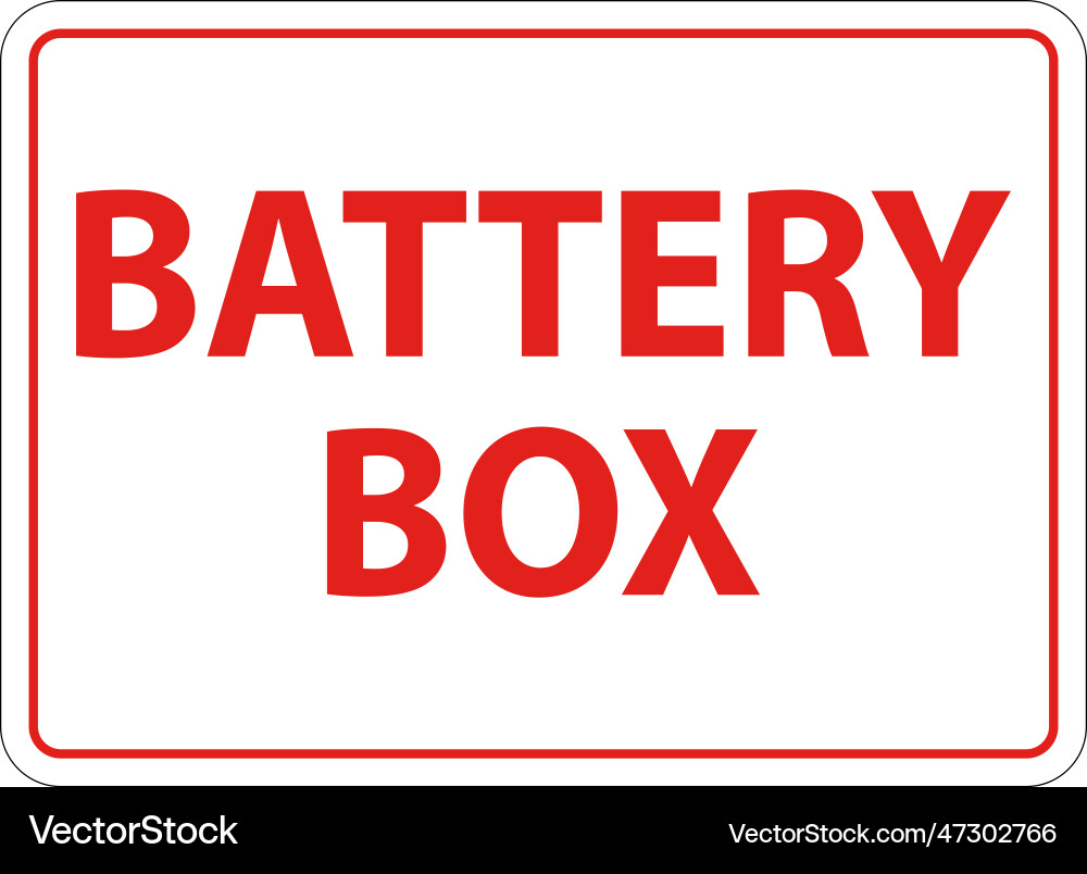 Symbol battery sign box on white Royalty Free Vector Image