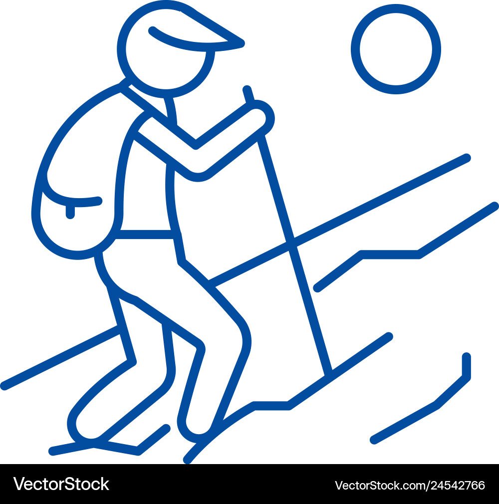 Tourist walk line icon concept walk flat Vector Image