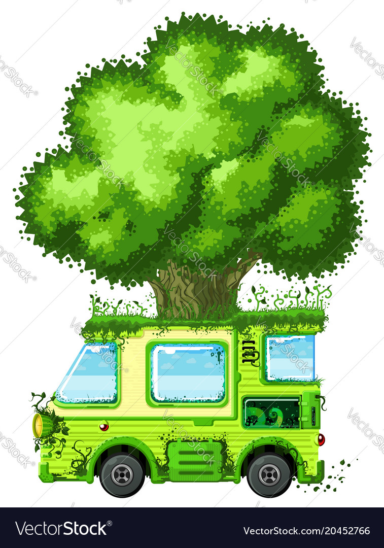 Tree van Royalty Free Vector Image - VectorStock