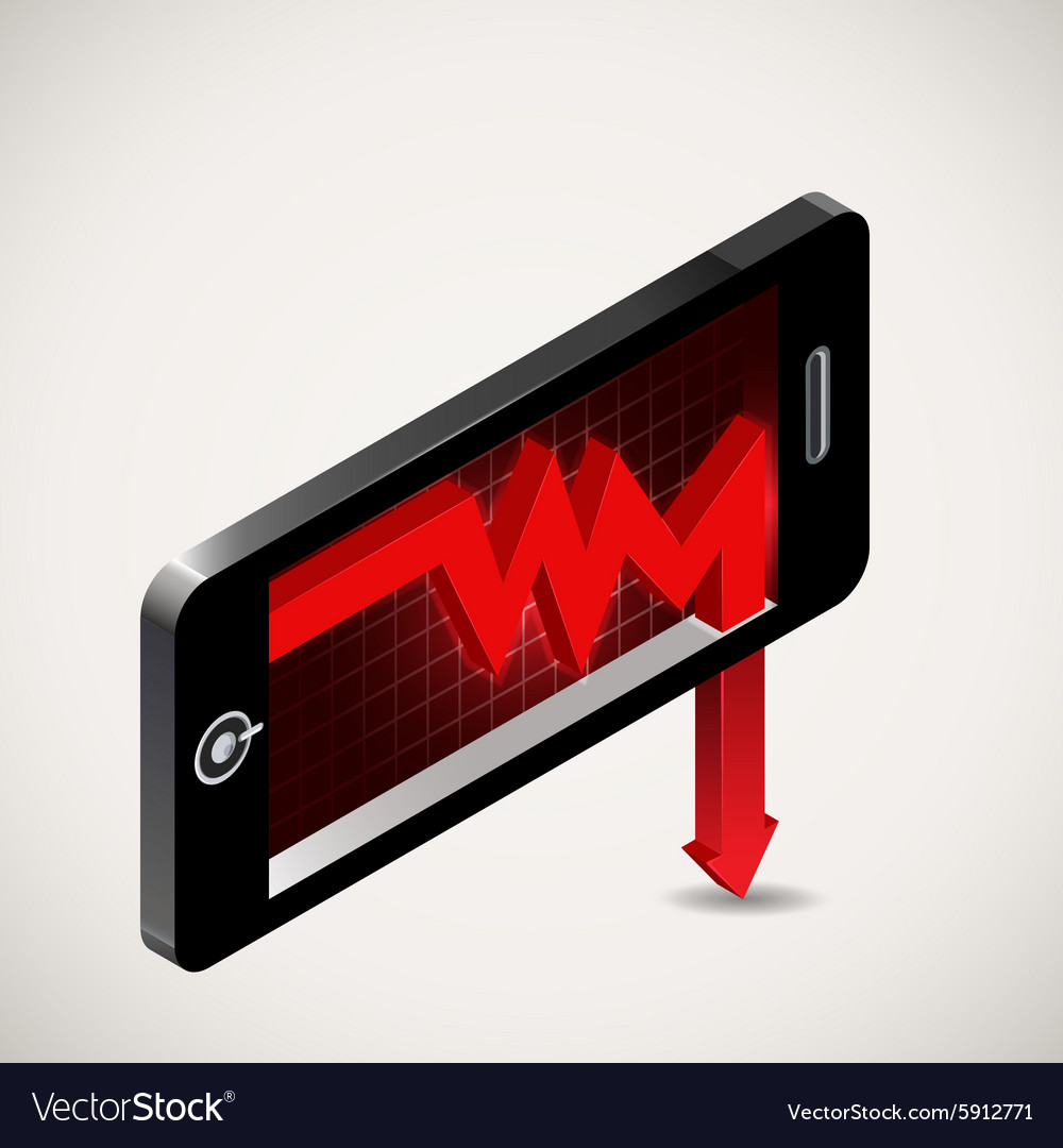 Arrow graph down Royalty Free Vector Image - VectorStock