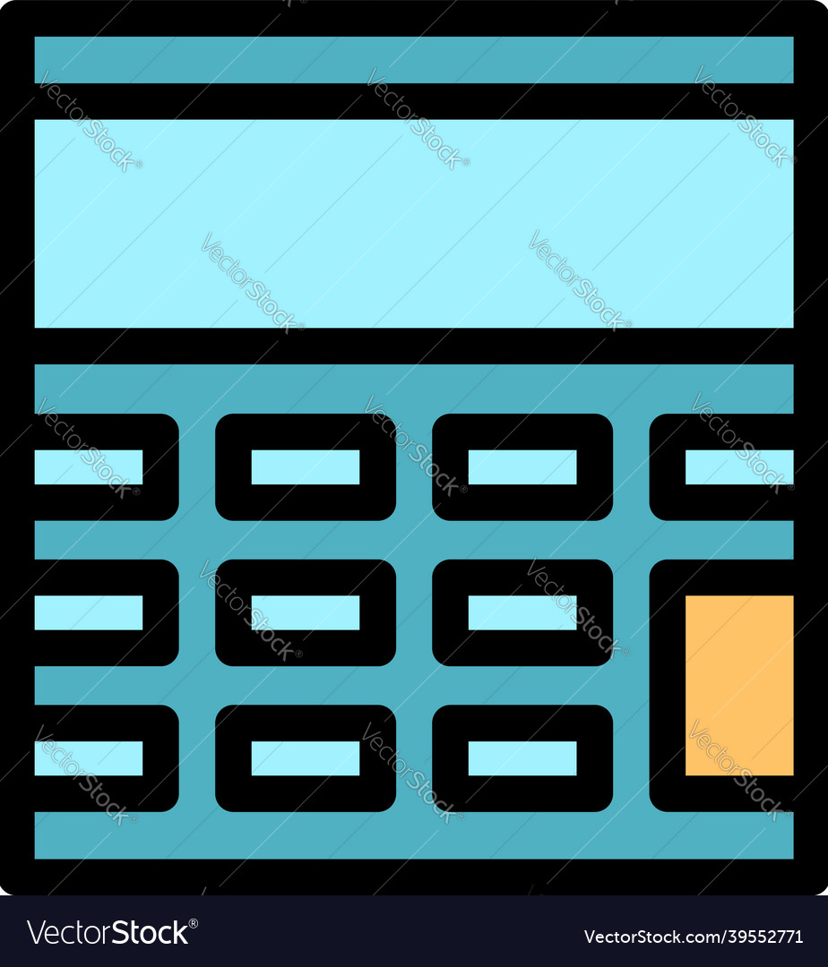 Calculating device icon color outline Royalty Free Vector