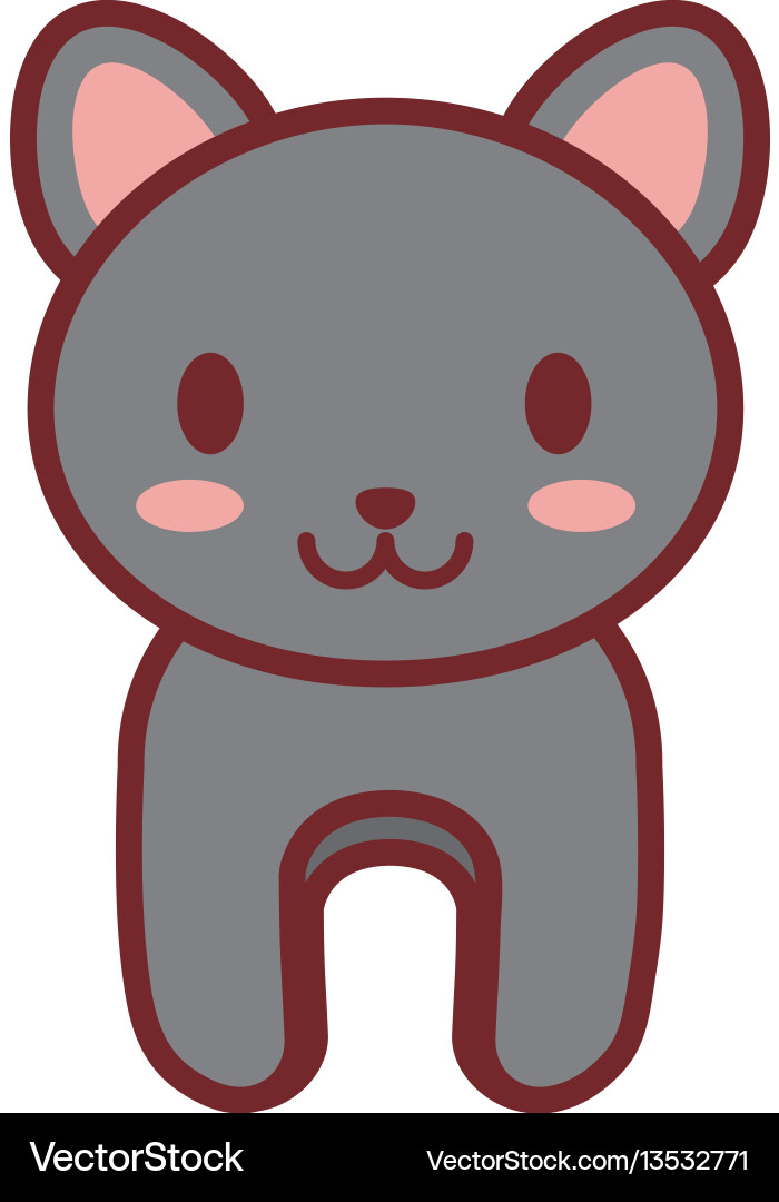 Cartoon gray cat animal image Royalty Free Vector Image
