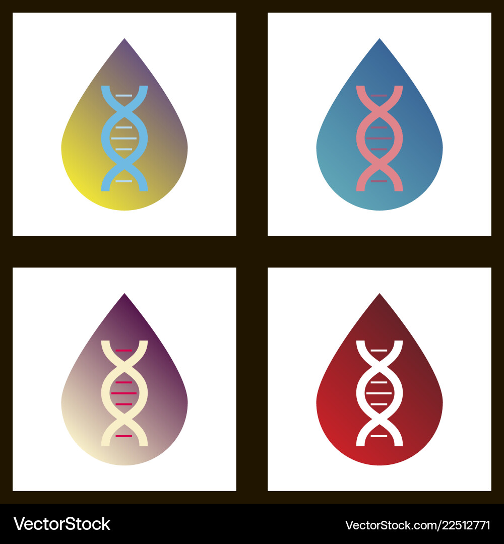 Dna genetic sign elements and icons collection Vector Image