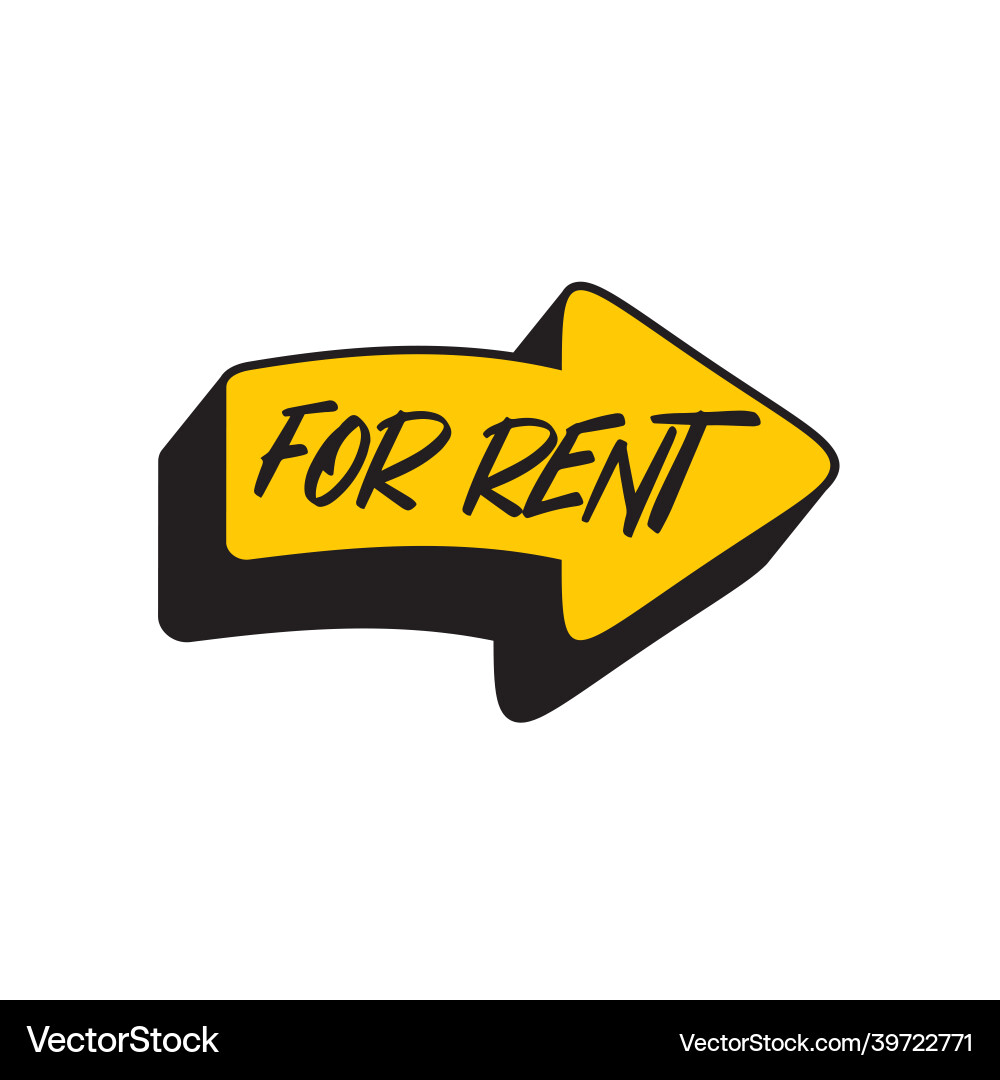 For rent plank sign logo design Royalty Free Vector Image