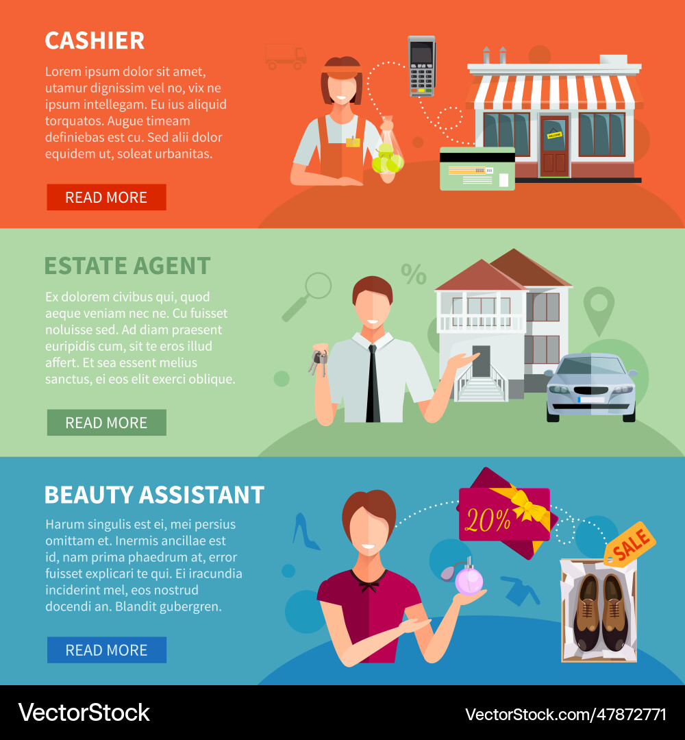 Horizontal salesman banners horizontal salesman Vector Image