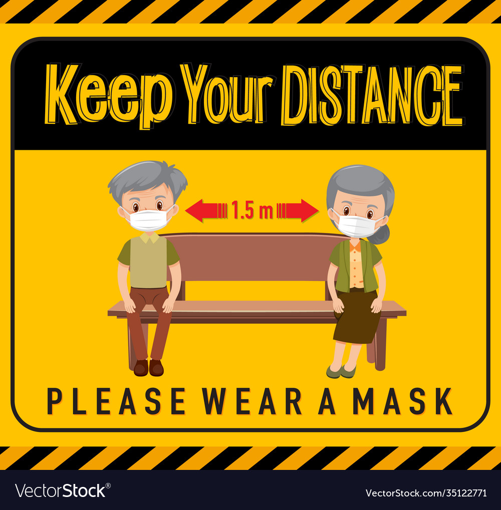 Keep your distance or social distancing sign Vector Image