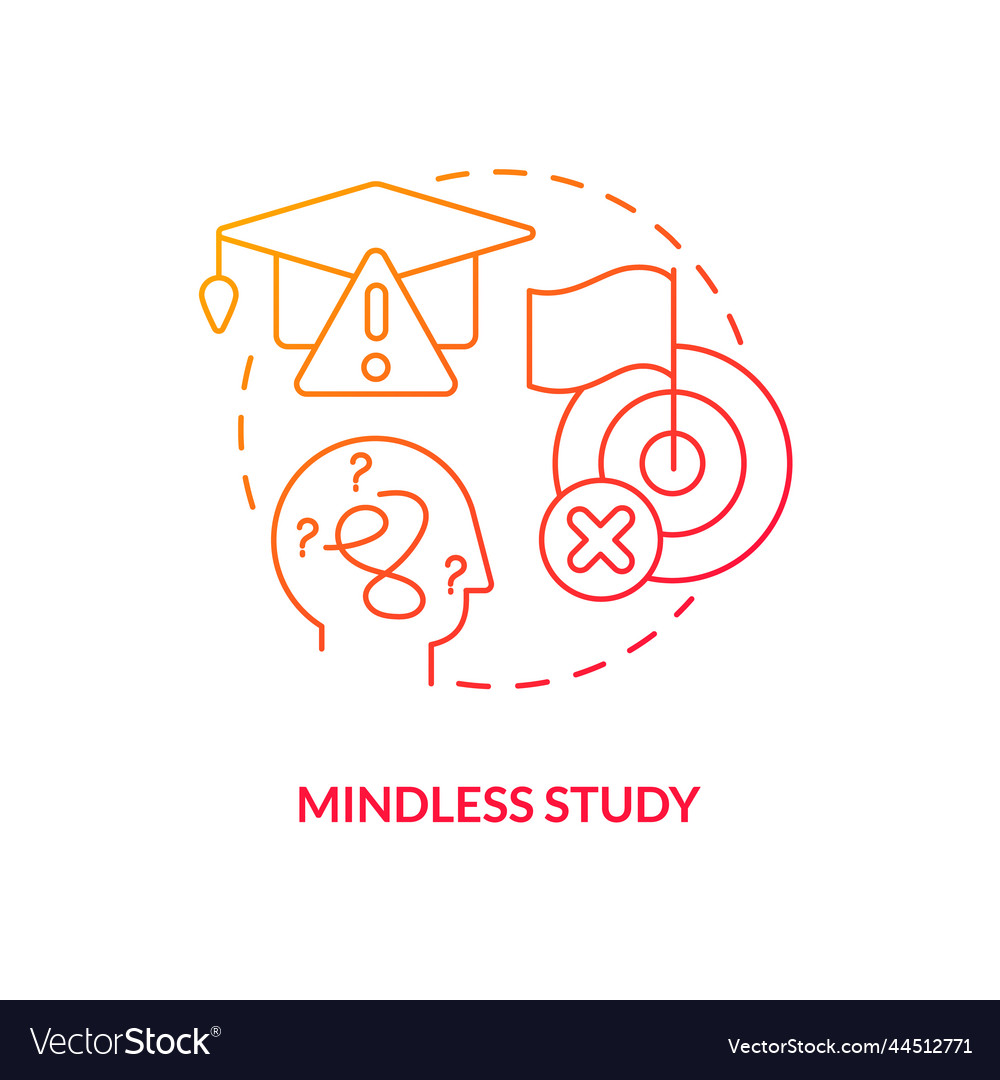 Mindless study red gradient concept icon Vector Image