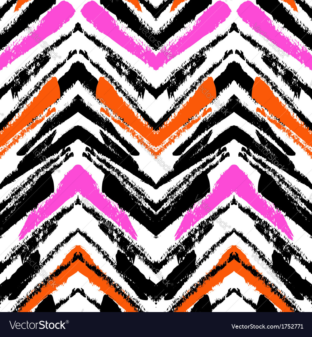 Multicolor hand drawn pattern with zigzag lines Vector Image Multicolor hand drawn pattern with zigzag lines Vector Image