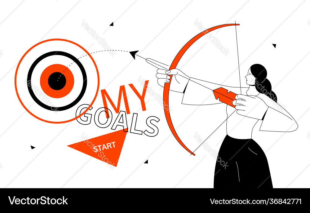 My goals - modern colorful line design style Vector Image