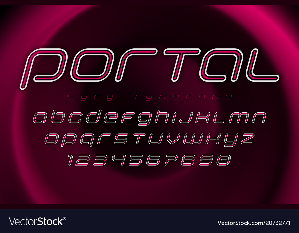 Portal futuristic display font design alphabet Vector Image Portal futuristic display font design alphabet Vector Image