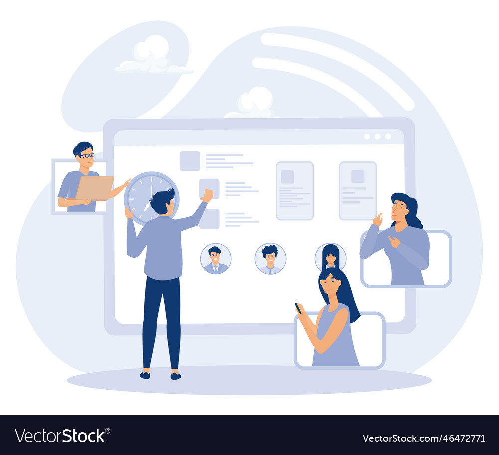 Project implementation concept business analysis Vector Image