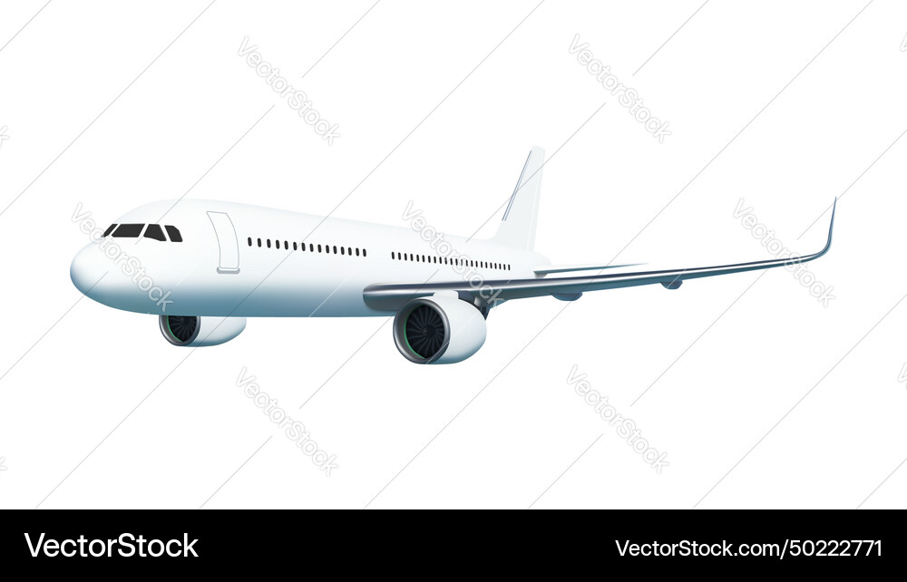 Realistic aircraft or airplane on side view Vector Image