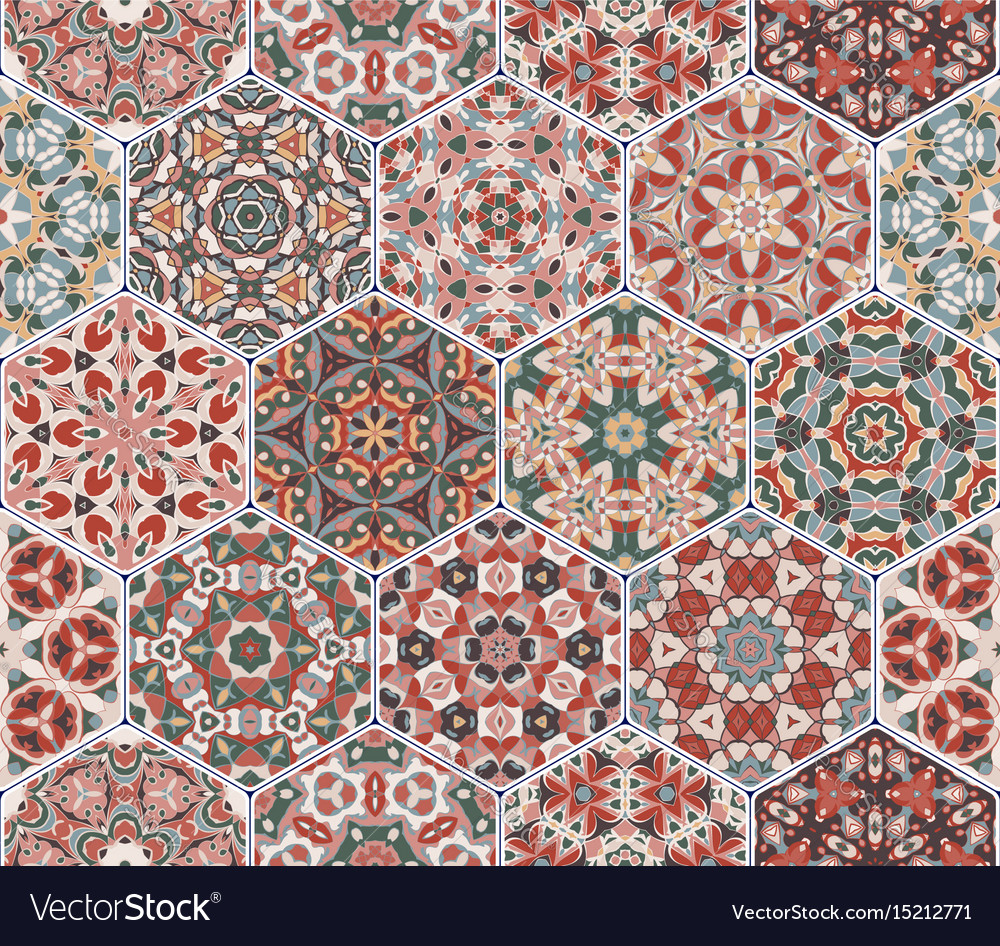 Set of hexagonal patterns Royalty Free Vector Image