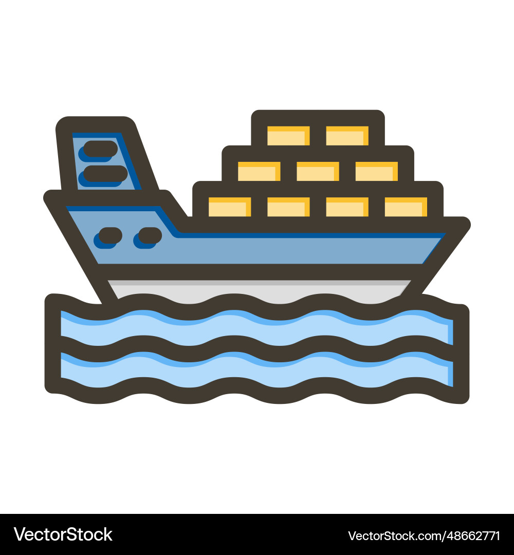 Shipping thick line filled colors icon Royalty Free Vector