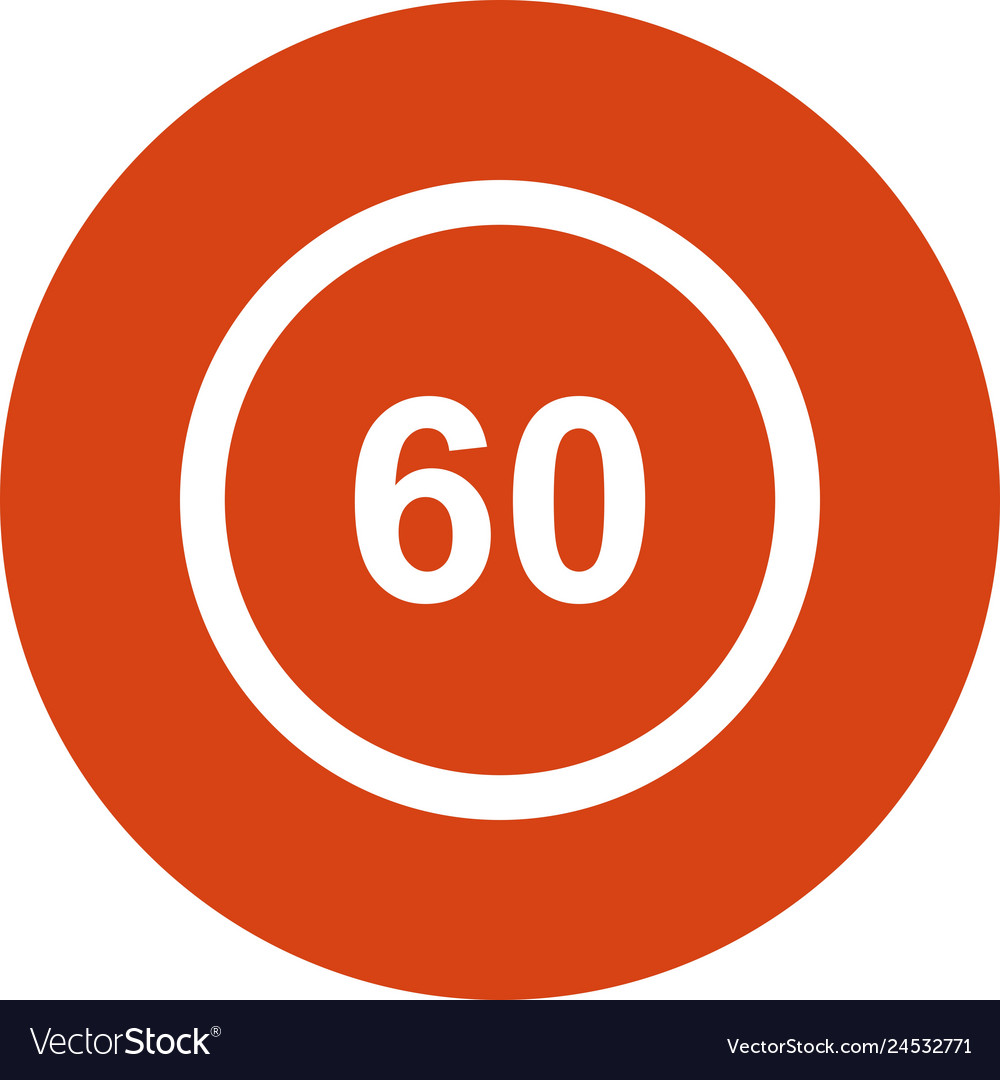 Speed limit 60 icon Royalty Free Vector Image - VectorStock
