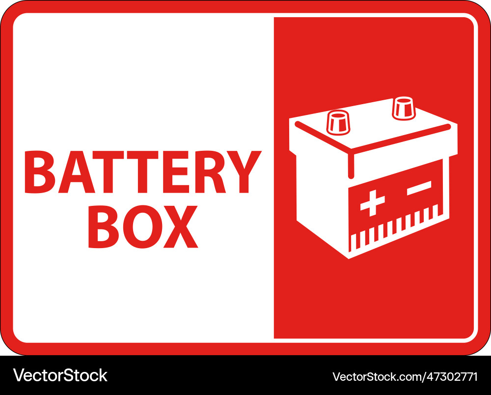 Symbol battery sign battery box on white Vector Image