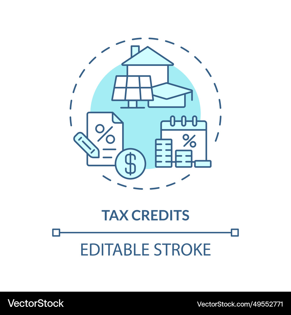 Tax credits soft blue concept icon Royalty Free Vector Image