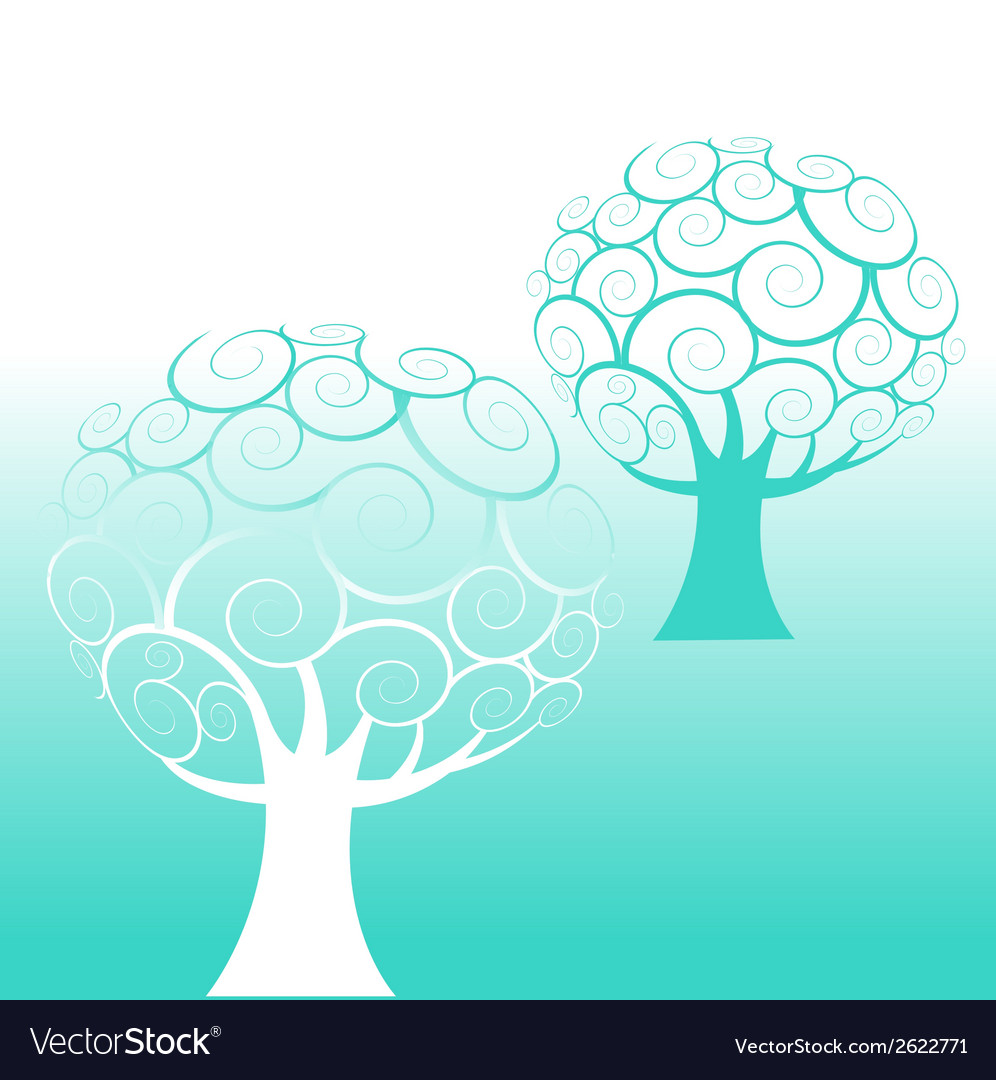 Two trees Royalty Free Vector Image - VectorStock