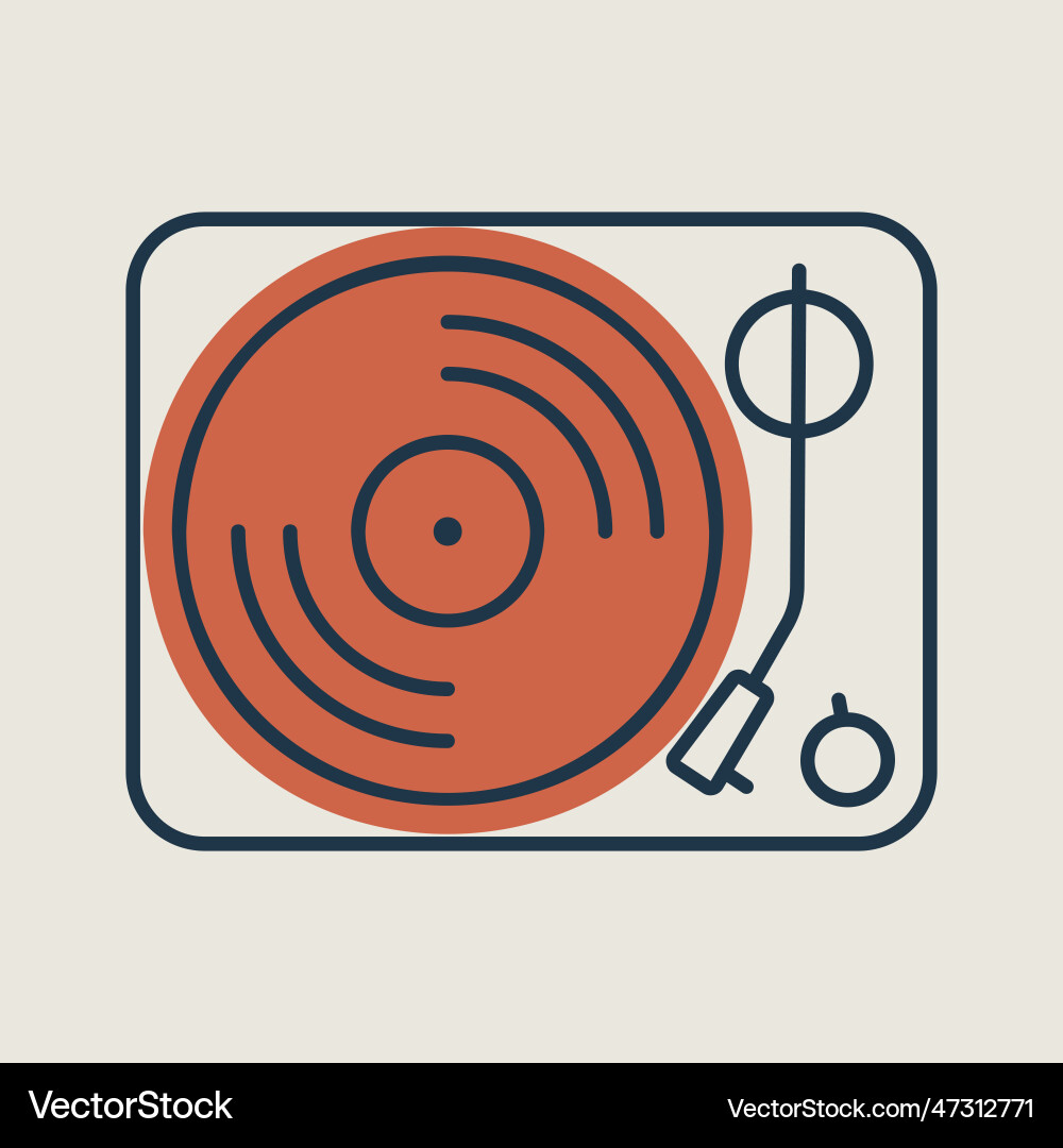 Vinyl record player icon music sign graph Vector Image