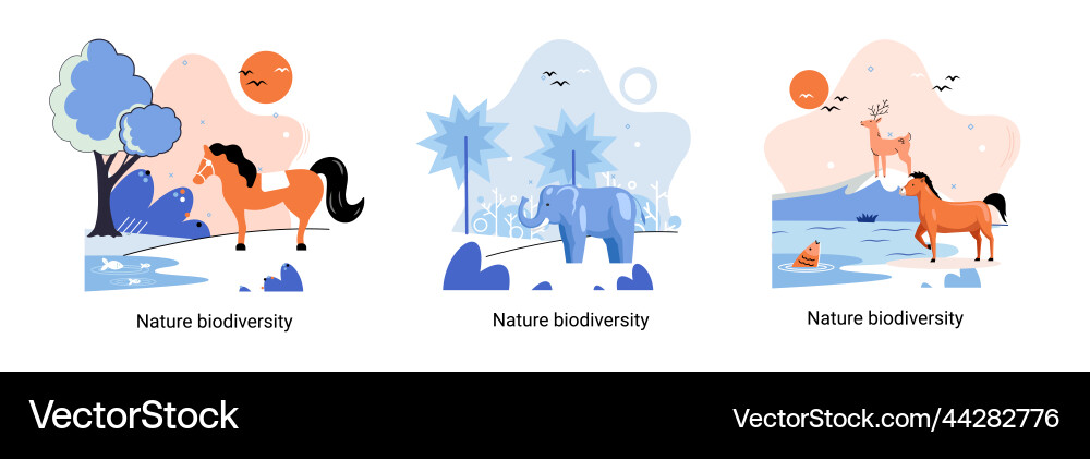 Biodiversity in nature as environment variety Vector Image