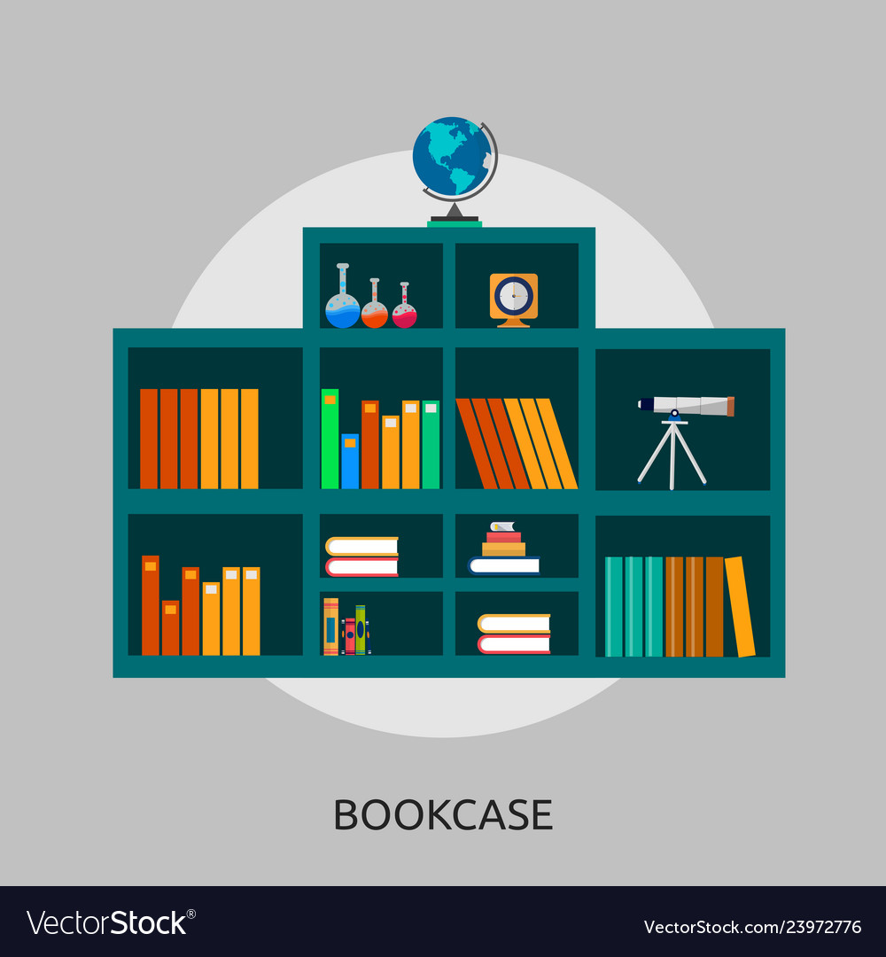 Bookcase conceptual design Royalty Free Vector Image