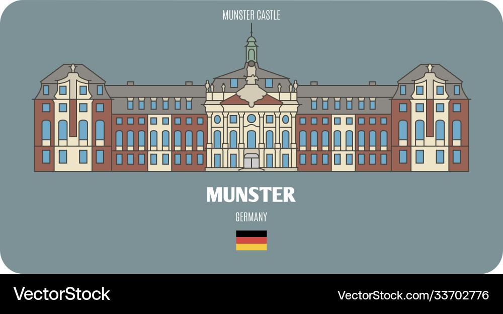 Castle in munster germany architectural symbols Vector Image