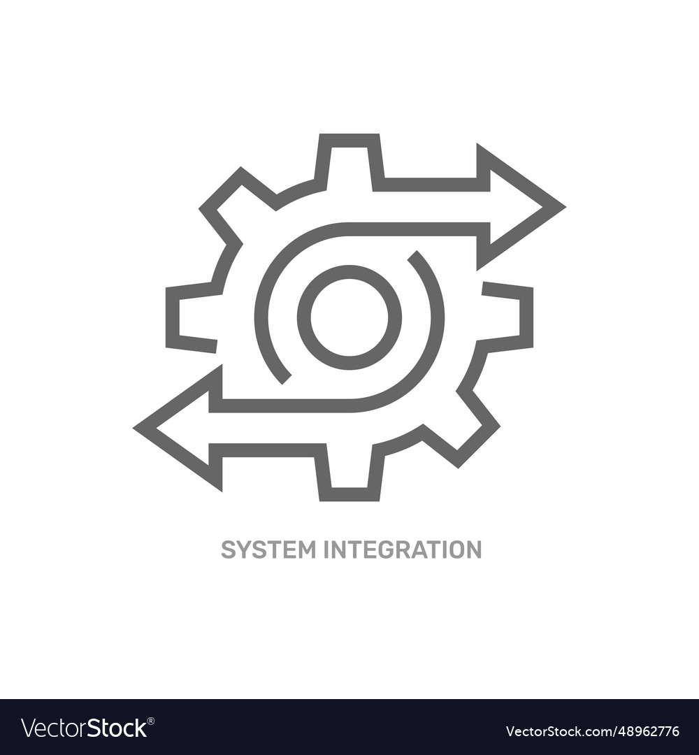 Data operation and system integration process Vector Image